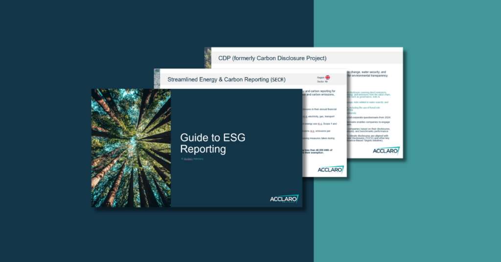 ESG Reporting & Regulations - Acclaro Advisory